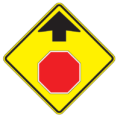 W3-1 Stop Ahead Symbol With Arrow : Newman Signs